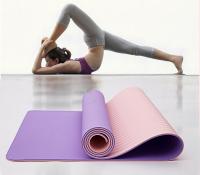 China Two Color TPE 0.61m Workout Yoga Mat 2 Inch Thick Rapid Resilience for sale