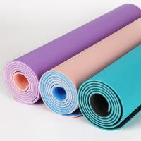 China Two Color TPE 0.61m Workout Yoga Mat 2 Inch Thick Rapid Resilience for sale
