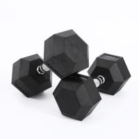China 15kg Unisex Hexagon Rubber Dumbbells Non Toxic Customized for sale