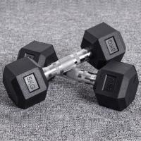 China 15kg Unisex Hexagon Rubber Dumbbells Non Toxic Customized for sale