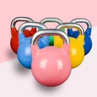 China Orange Powder Coated 16kg Cast Iron Kettlebell Anti Corrosion for Fitness for sale
