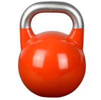 China Orange Powder Coated 16kg Cast Iron Kettlebell Anti Corrosion for Fitness for sale