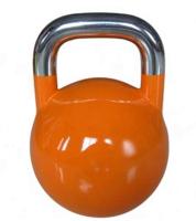 China Orange Powder Coated 16kg Cast Iron Kettlebell Anti Corrosion for Fitness for sale