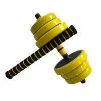 China 10kg Yellow Adjustable Dumbbell Barbell Solid Home Workout With Barbell And Dumbbell for sale
