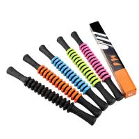 China 54cm Gear Fascia Yoga Massage Stick Myofascial Release Foam Handle Plastic Point Muscle Roller for sale
