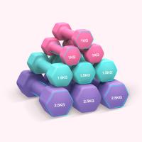 China 1kg Neoprene Dumbbell Set Multi Color Fitness Strength Training Pink for sale