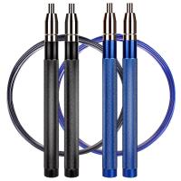 China Adjustable Speed Jump Rope 17.5cm Aluminum Handle Steel Wire 3m for Fitness Crossfit for sale