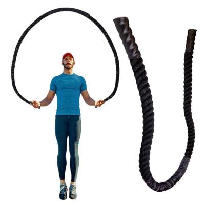 China Heavy Weighted Jump Rope 3m Nylon Cable 1200g Battle Skipping Rope for Fitness Training for sale