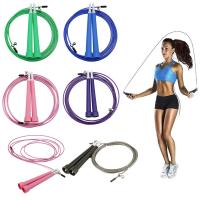 China Adjustable ABS Handle Jump Rope 3m PVC Coated Steel Cable Freestyle Skipping Rope for sale