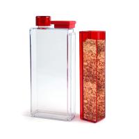 China LFGB 600ml Flat Plastic Water Bottle Memo BPA Free for sale