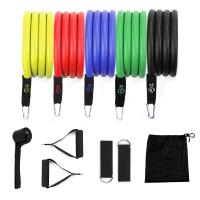 China 11 Pcs 120mm TPE Resistance Bands Set with 2 Ankle Straps for Fitness Training for sale