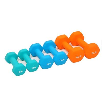 China Custom Neoprene Hex Dumbbell Set 1-10 kg Non-Slip Waterproof Fitness for Women for sale