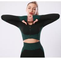 China ODM Camo Print Seamless Yoga Set Antifriction Leggings Long Sleeve Crop Top Nylon XS-L for sale