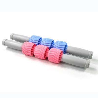 China PP Muscle Roller Massage Stick 31x4.5cm for Fitness Reaction Training Blue Pink for sale