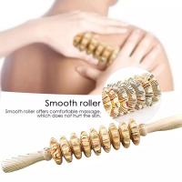 China SGS Certified Wooden Massage Roller Stick 39cm 18cm for Body Acupuncture Muscle Relaxation for sale
