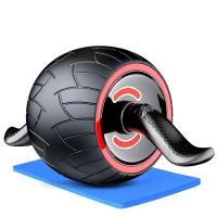 China Red Perfect Fitness Ab Carver Pro Roller 9cm Wide Wheel 300lbs Capacity Auto Rebound Ab Wheel Set for sale