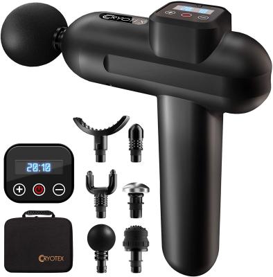 China Rechargeable 45dB Handheld Deep Tissue Massage Gun with 6 Heads 20 Speeds for sale