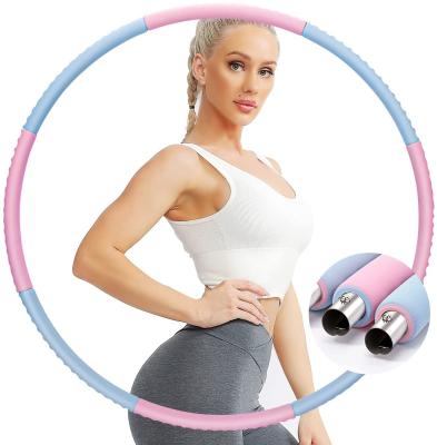 China 8 Section Weighted Hula Hoop for Weight Loss Stainless Steel Core 2.6-7lbs Adjustable for sale