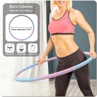 China 8 Section Weighted Hula Hoop for Weight Loss Stainless Steel Core 2.6-7lbs Adjustable for sale