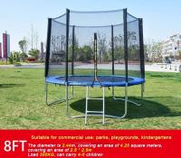 China 8FT Outdoor Round Children Trampoline with Safety Net 400kg Capacity for sale