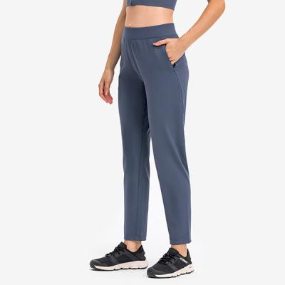 China Women's Straight Leg Yoga Pants 80% Nylon 20% Spandex Breathable High Waist for sale
