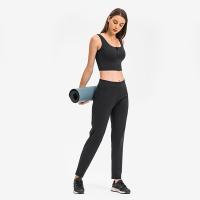 China Women's Straight Leg Yoga Pants 80% Nylon 20% Spandex Breathable High Waist for sale