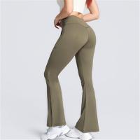 China Low Rise Flare Leg Yoga Pants Custom Logo for sale