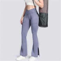 China Low Rise Flare Leg Yoga Pants Custom Logo for sale