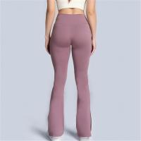 China Low Rise Flare Leg Yoga Pants Custom Logo for sale