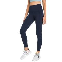 China High Waist Yoga Pants with Pockets for Women Custom Logo Spandex 4-Way Stretch for sale