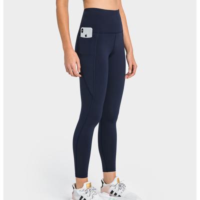 China High Waist Yoga Pants with Pockets for Women Custom Logo Spandex 4-Way Stretch for sale
