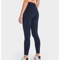 China High Waist Yoga Pants with Pockets for Women Custom Logo Spandex 4-Way Stretch for sale