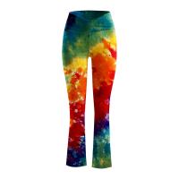 China High Waist Tie Dye Yoga Pants Flare Bootcut Women 4 Way Stretch Non See Through for sale