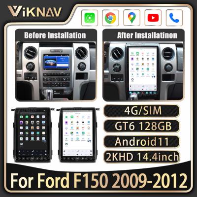 China Android 13 Car Multimedia Player Radio For Ford Raptor F150 09-12 8+128G Head Unit Touch Screen Carplay for sale