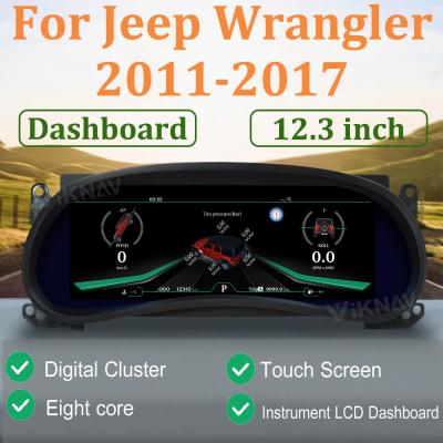 China Digital Cluster Linux Screen Car Dashboard For Jeep Wrangler 2011-2017 for sale