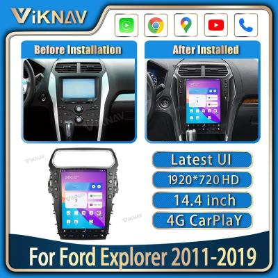 China 14.4 Inch Touch Screen Car radio For 2011--2019 Ford Explorer GPS Navigation Multimedia Player Wireless Carplay BT 4G for sale