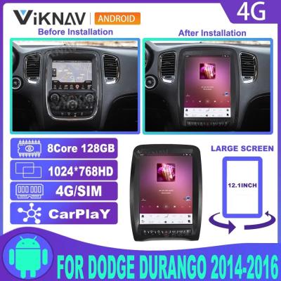 China 12.1Inch Android Auto Car radio For 2014-2016 Dodge Durango 128G Navigation GPS Multimedia Player Wireless Carplay 4G for sale