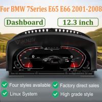 China Viknav IPS Screen For BMW 7 Series E65 E66 (2001-2008) 12.3 inch Upgrade Smart Cluster Digital Dashboard Speedometer for sale