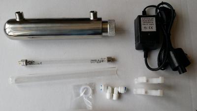 China 1 - 12 GPM UV Water Sterilizer Treatment System 8W - 40W With White Ceramic Base for sale