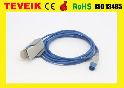China Spo2 Medical Cable / Adult Finger Clip Spo2 Sensor With 8pin Connector , ISO13485 for sale
