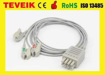 China Nihon Kohden BR-903P ECG /EKG Cable compatible with 4155A11-6NUA 3 leads Clip IEC for sale