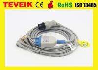 China One piece 5 leads ECG cable with snap, AHA, round 6pin / Mindray patient monitor accessories for sale