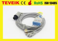 China One piece 5 leads ECG cable with snap, AHA, round 6pin / Mindray patient monitor accessories for sale