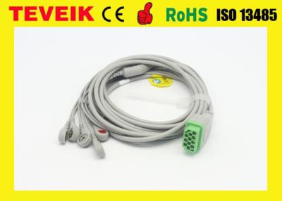 China 11 Pins ECG Accessories For Patient Monitor , 5 Leads Snap With AHA AAMI Standard for sale