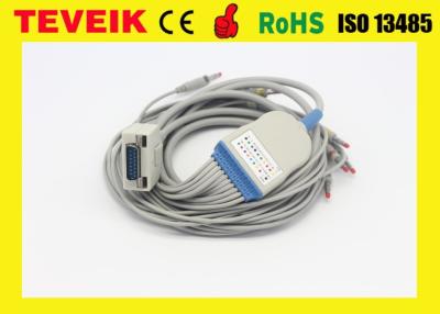 China ECG cable with integrated 10 lead wires for Fukuda ME EKG machine for sale