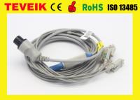 China Medical Factory Reusable Mindray One piece 5 leads ECG Cable with Clip, Round 6pin for sale