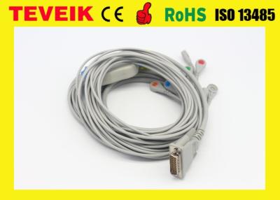 China Ten Leads ECG Cable With Snap / ECG Monitor Leads For Schiller EKG Machine , DB 15pin for sale
