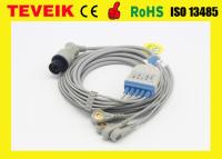 China 5 Leads Snap ECG Cable Reusable With Clip For Nellco-r Patient Monitor for sale