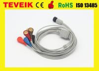 China Medical Reusable GE Marqutte Holter Recorder Integrated 5 leadwires ECG Cable With Snap for sale