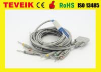 China BJ-901D Nihon kohden 10 leads EKG/ECG cable DB 15pin with DIN 3.0, snaps or clips for sale